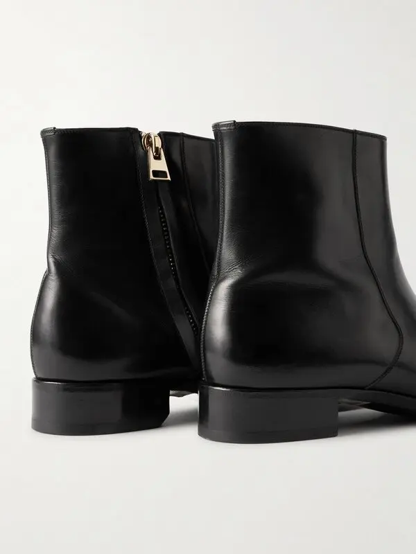 TOM FORD Elkan Burnished-leather Chelsea Boots