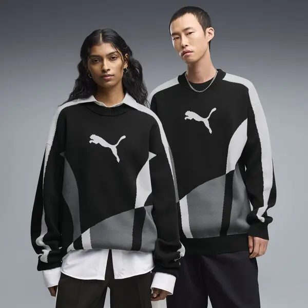 PUMA T7 Relaxed Knit Sweater - Black