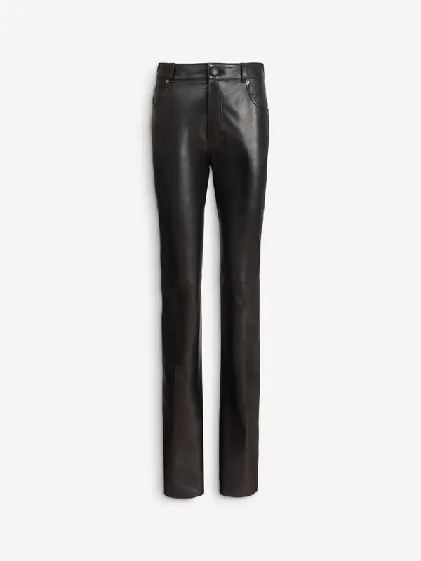 Balmain High-waisted Leather Trousers