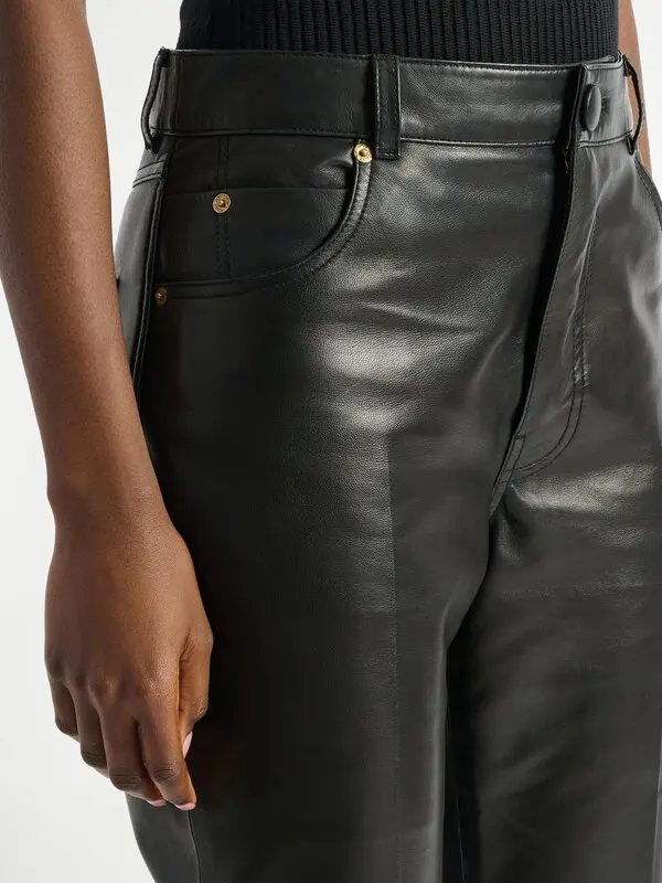 Balmain High-waisted Leather Trousers