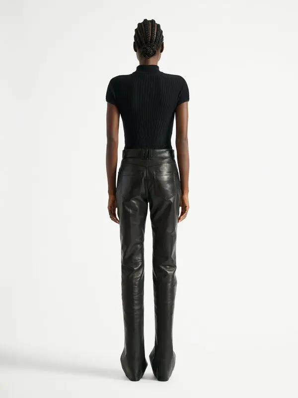 Balmain High-waisted Leather Trousers