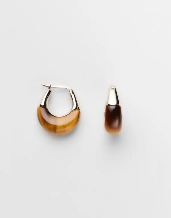 Lafayette 148 New York Sculptural Hoop Earrings - Nickel Multi