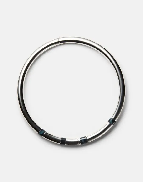 Lafayette 148 New York Tiger's Eye Stone Collar Necklace - Petrol Multi