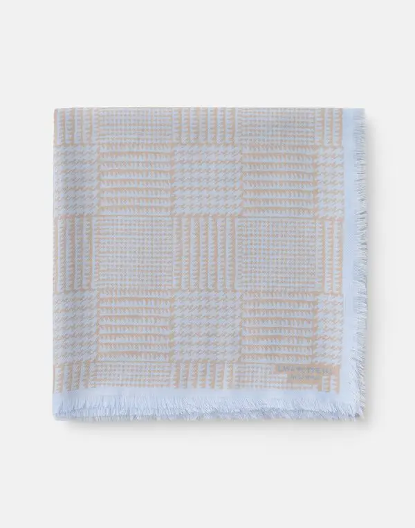 Lafayette 148 New York Glen Plaid Print Cashmere Silk Scarf - Natural Multi
