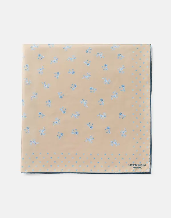 Lafayette 148 New York Ditsy Floral Print Silk Square Scarf - Natural Multi
