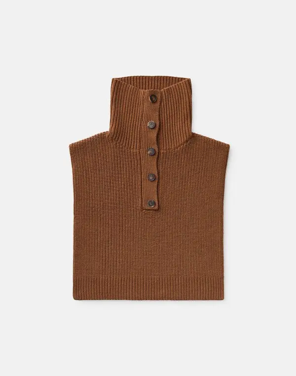 Lafayette 148 New York Merino Wool Fisherman's Rib Button Dickey