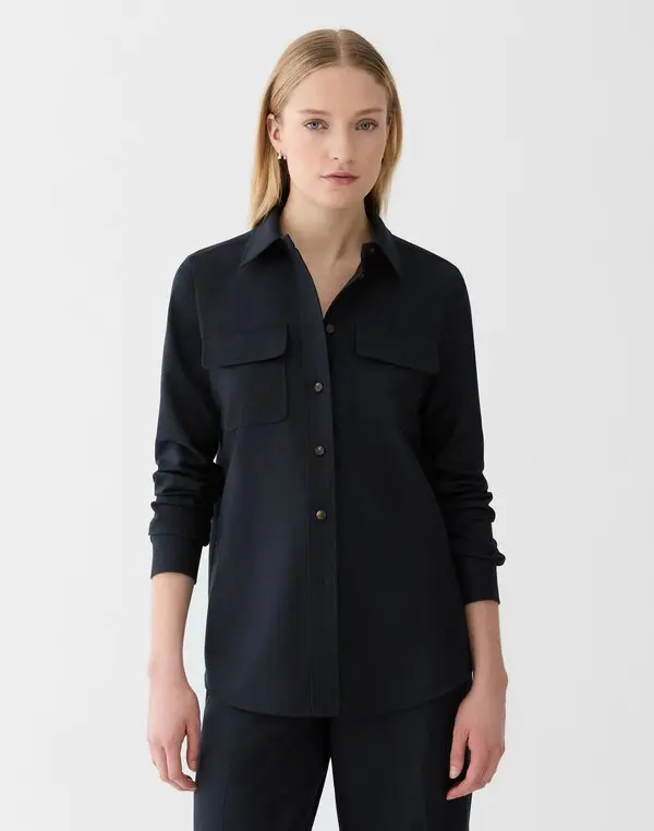 Lafayette 148 New York Brushed Italian Wool Shirt
