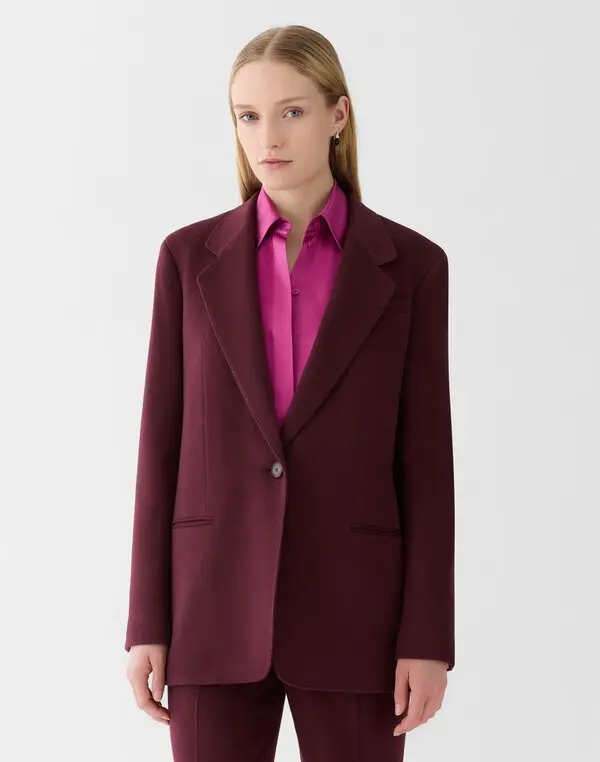 Lafayette 148 New York Cashmere Single Button Relaxed Blazer