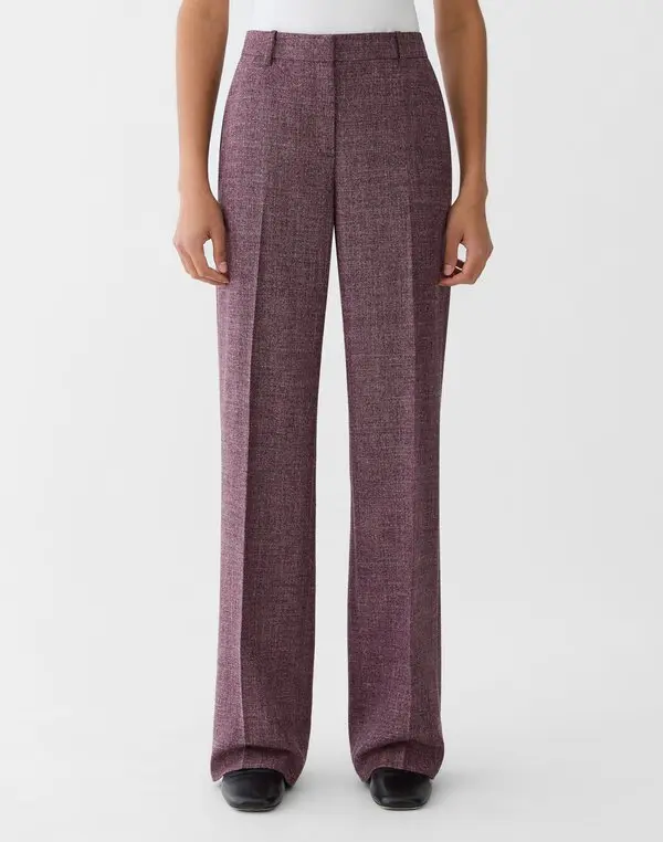 Lafayette 148 New York Wool High Rise Straight Leg Tailored Trousers