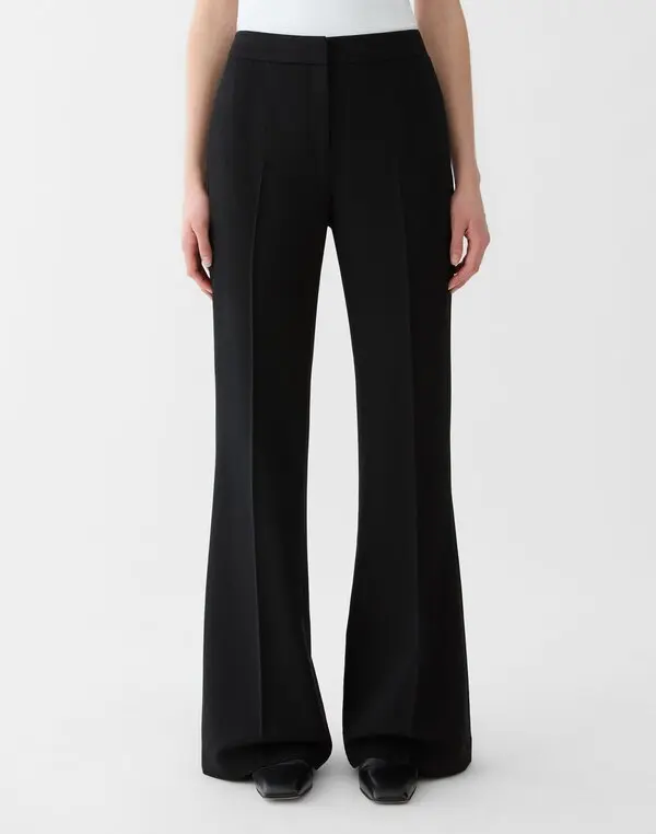 Lafayette 148 New York Camel Hair High Rise Flared Pants - Black