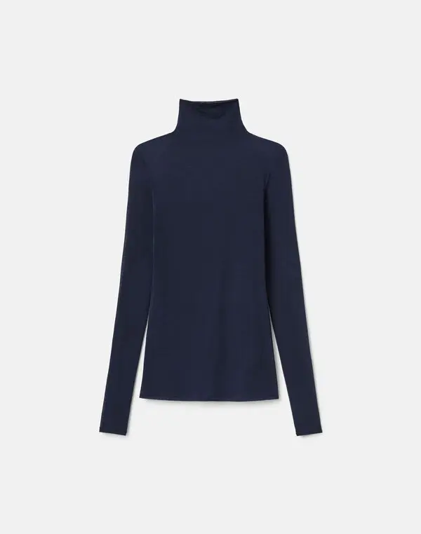 Lafayette 148 New York Viscose Cashmere Jersey Slim Turtleneck