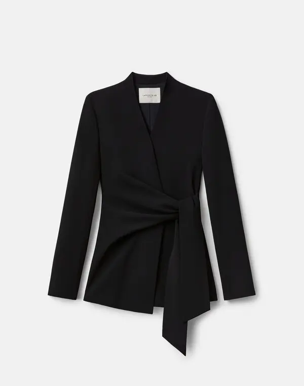 Lafayette 148 New York Crepe V-neck Wrap Blazer