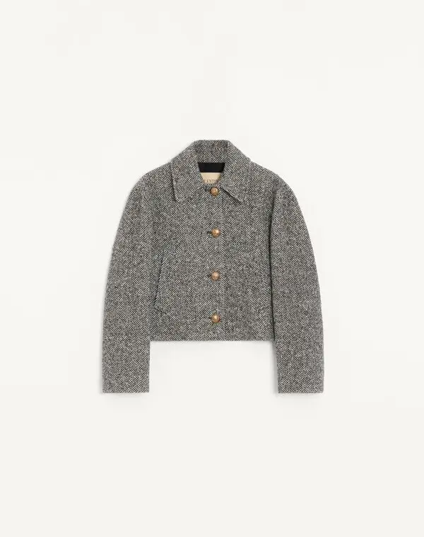 Valentino Garavani Urban Wool Chevron Peacoat