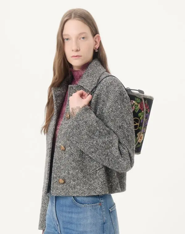 Valentino Garavani Urban Wool Chevron Peacoat