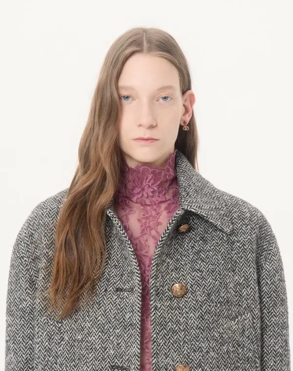 Valentino Garavani Urban Wool Chevron Peacoat