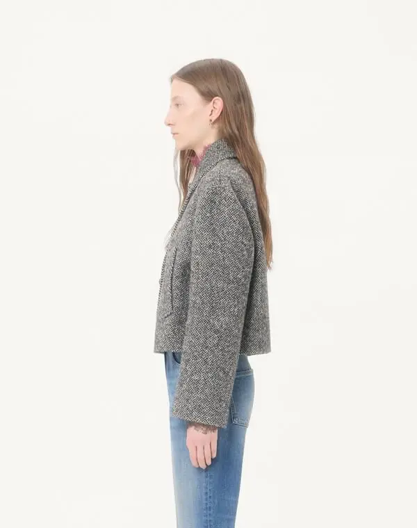 Valentino Garavani Urban Wool Chevron Peacoat