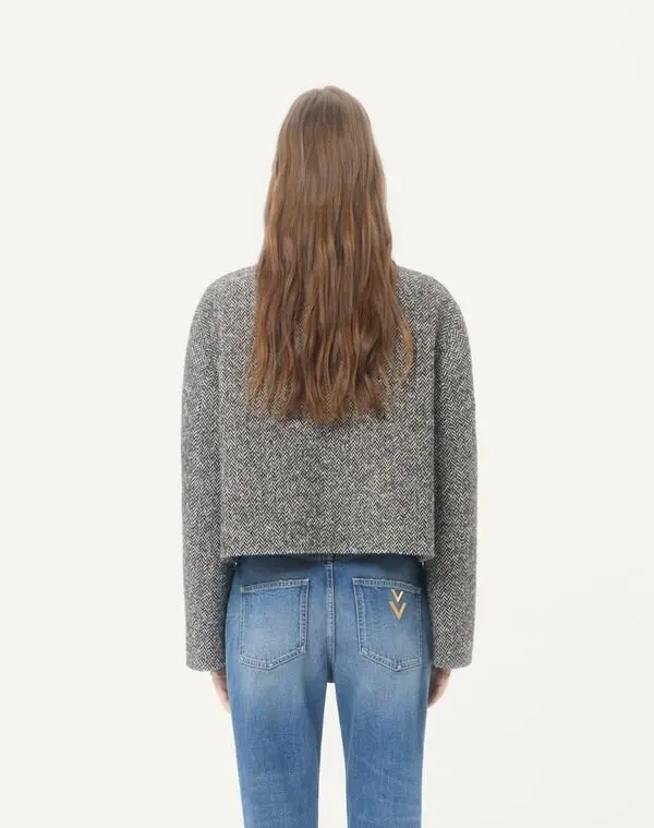 Valentino Garavani Urban Wool Chevron Peacoat