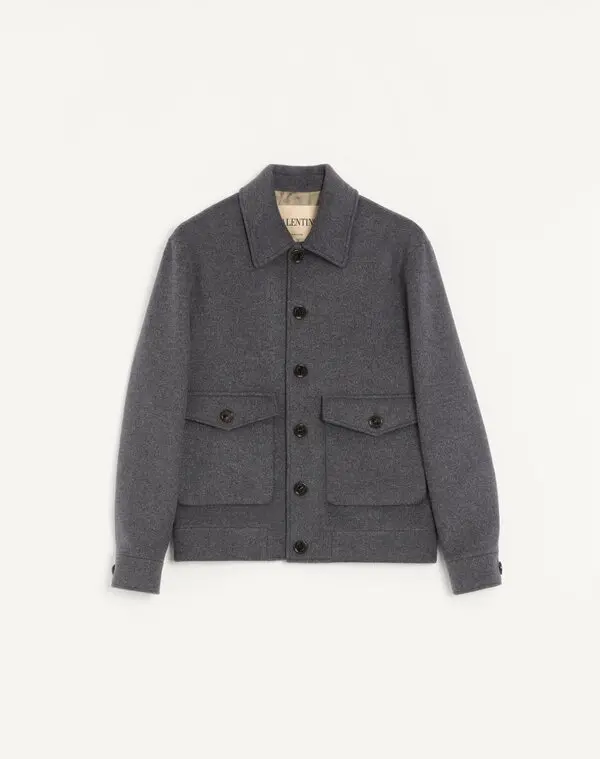 Valentino Garavani Wool And Cashmere Jacket - Dark Grey