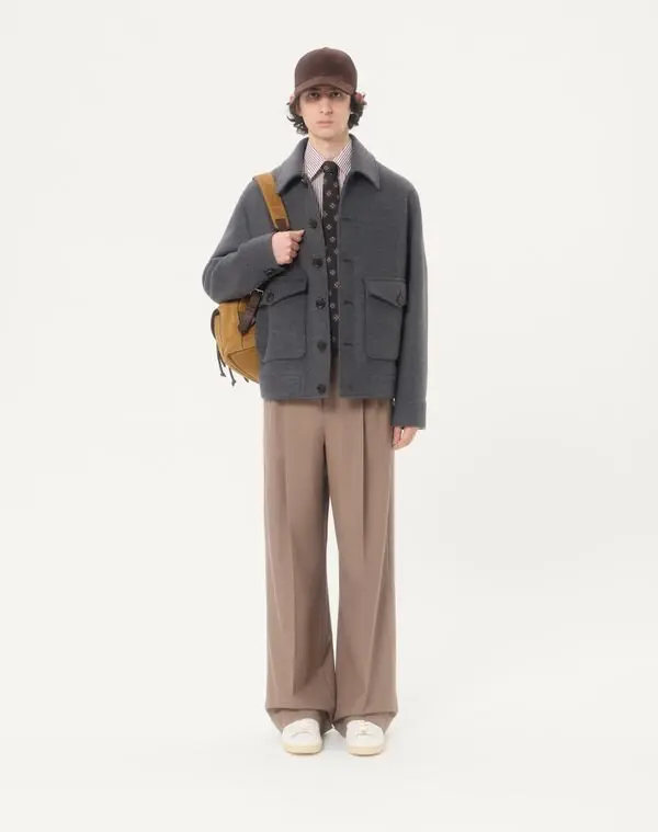 Valentino Garavani Wool And Cashmere Jacket - Dark Grey