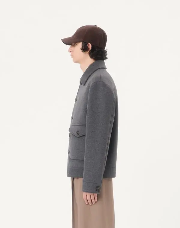 Valentino Garavani Wool And Cashmere Jacket - Dark Grey