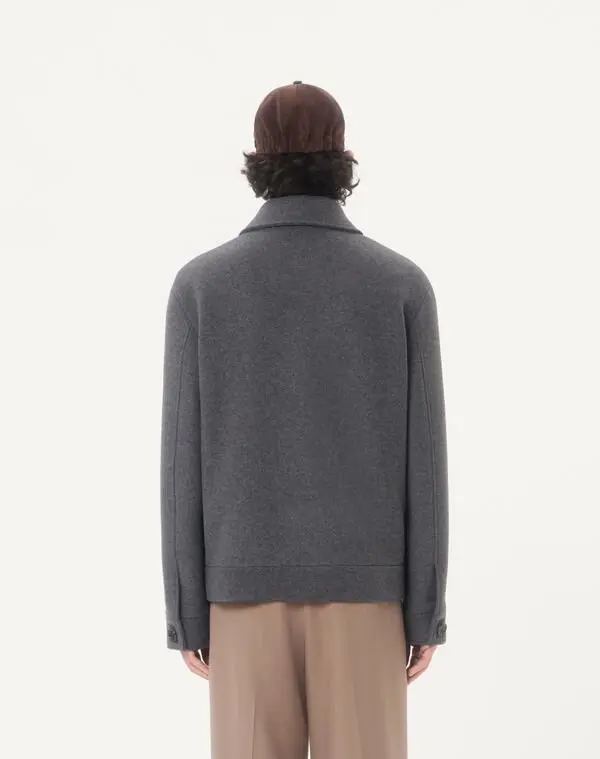 Valentino Garavani Wool And Cashmere Jacket - Dark Grey