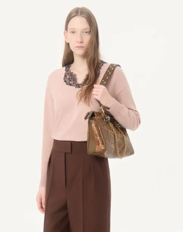 Valentino Garavani Cashmere Jumper With Lace Trim
