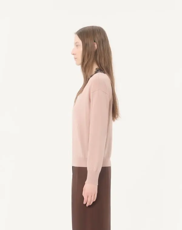 Valentino Garavani Cashmere Jumper With Lace Trim