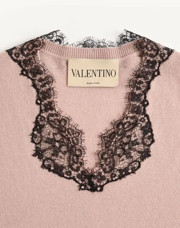 Valentino Garavani Cashmere Jumper With Lace Trim