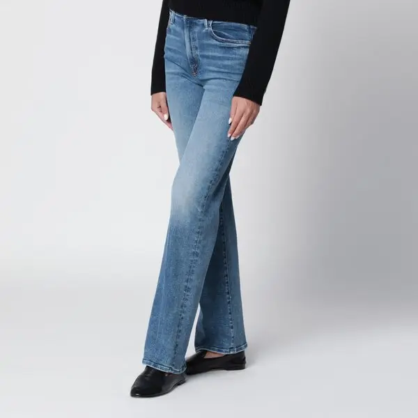 MOTHER The Kick It Jeans In Medium Blue Washed Denim