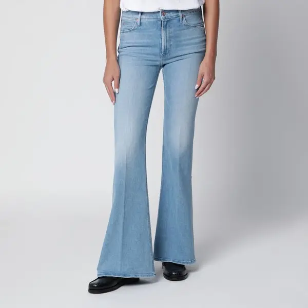 MOTHER The Doozy Flared Trousers In Stretch Denim - Light Blue