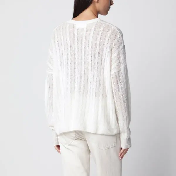 LISA YANG Cream Cable-knit Amabel Cashmere-silk Sweater
