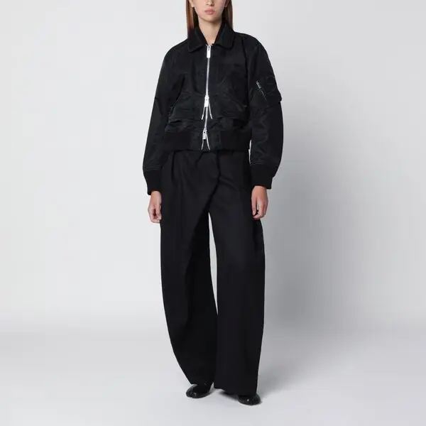 Sacai Satin-effect Nylon Zip Bomber Jacket