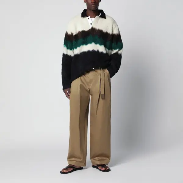 Sacai Cotton Twill Trousers With Belt