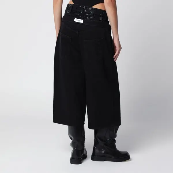 Attico Wide-leg Jeans Embellished With Crystals