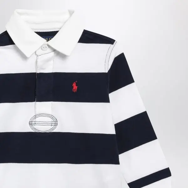 Polo Ralph Lauren Striped Cotton Long Sleeve Polo Shirt - White