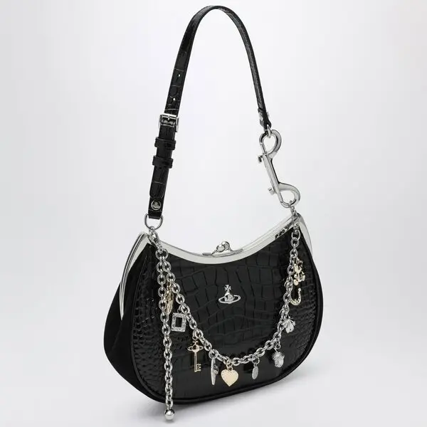 VIVIENNE WESTWOOD Croc-effect Patent Leather Charm Bag