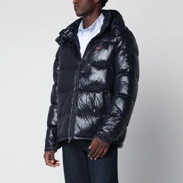 Polo Ralph Lauren Navy Glossy-finish Nylon Down Jacket