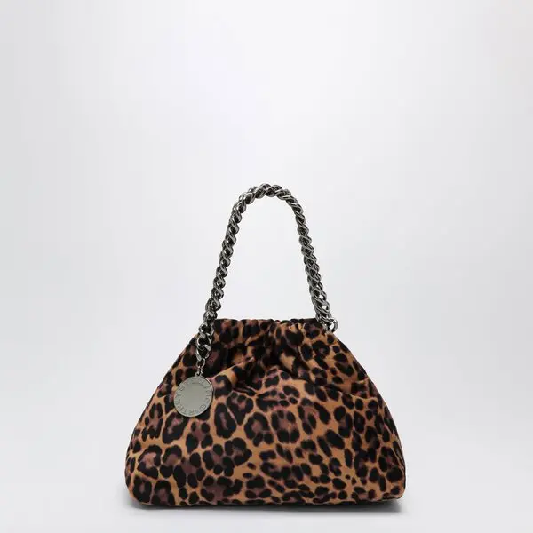 Stella McCartney Falabella Mini Drawstring Bag In Leopard Velvet