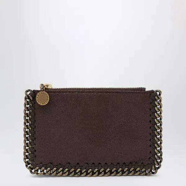 Stella McCartney Falabella Card Holder In Mahogany