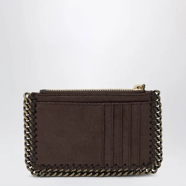 Stella McCartney Falabella Card Holder In Mahogany