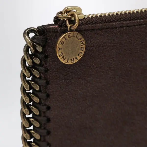 Stella McCartney Falabella Card Holder In Mahogany