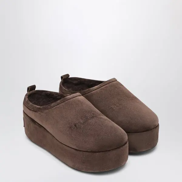 Balenciaga Espresso Alaska Soft Platform Clogs
