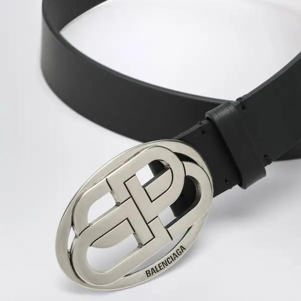Balenciaga Leather Oval Bb Belt