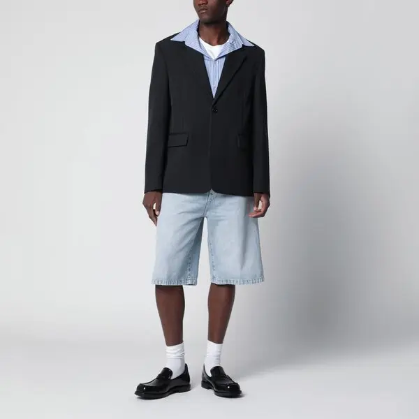 Balenciaga Dark Hybrid Overshirt In Wool Twill