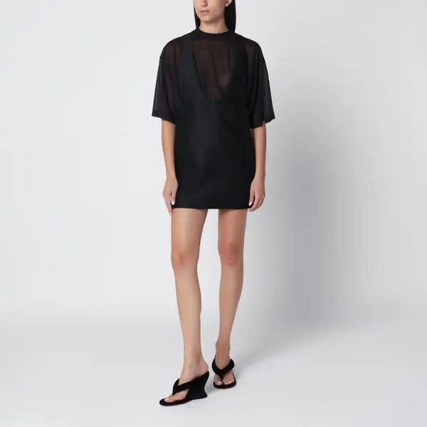 Balenciaga Wool And Silk Mini Dress - Black