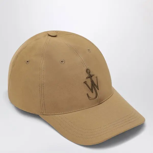 JW Anderson Baseball Cap In Waxed Cotton - Beige