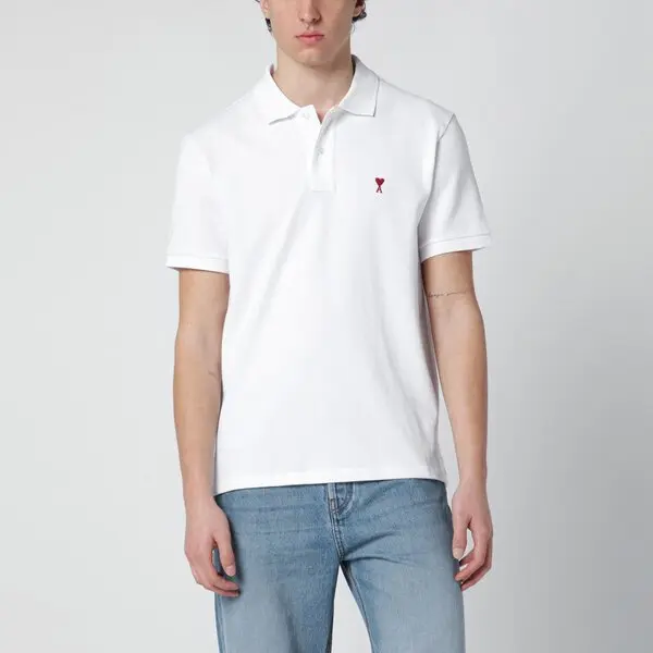 AMI Paris De Coeur Polo Shirt - White