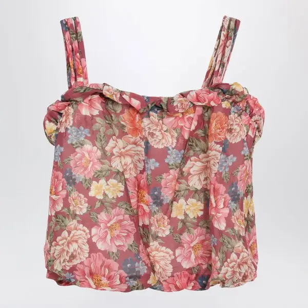 Chloé Floral Cotton And Silk Top - Multicolor