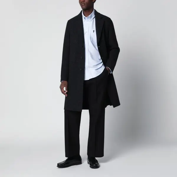 Harris Wharf London Anthracite Single-breasted Wool Coat