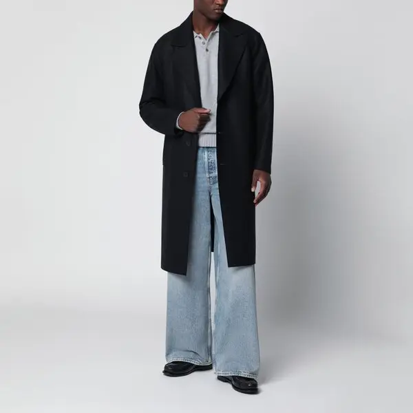 Harris Wharf London Dark Single-breasted Wool Coat